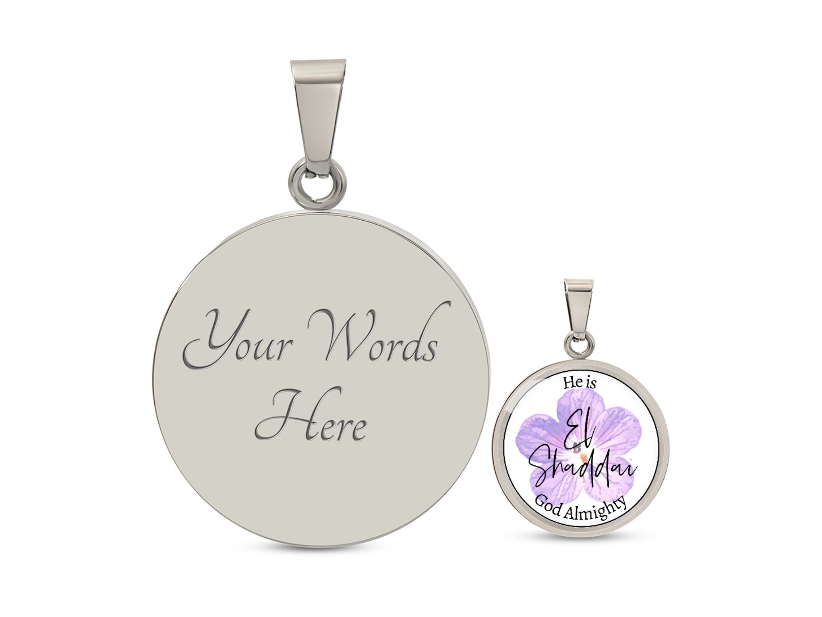 El Shaddai God Almighty Bible Verse Scripture Flower Pendant Necklace ...