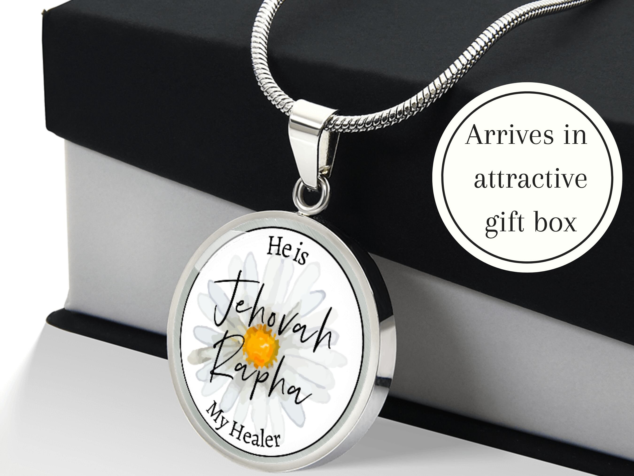 Jehovah Rapha the Lord My Healer Bible Verse Scripture Flower Pendant ...
