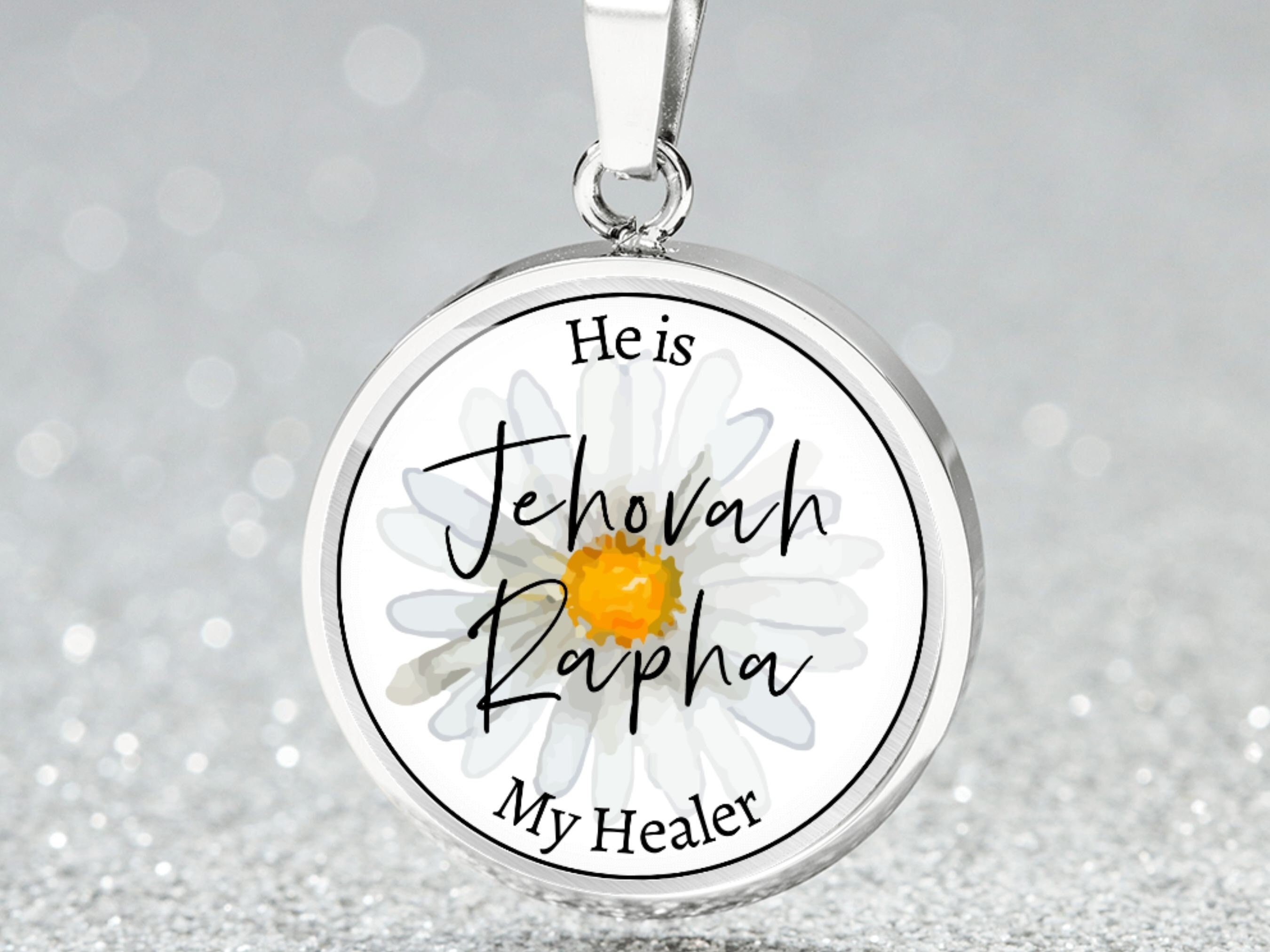Jehovah Rapha the Lord My Healer Bible Verse Scripture Flower Pendant ...