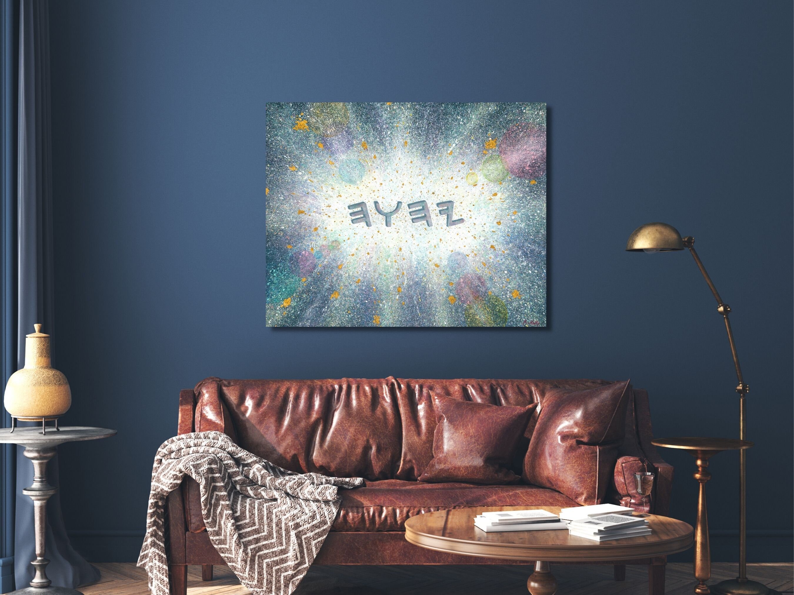 YHWH Paleo Hebrew Ancient Semitic Hebrew Art Wall Canvas Abstract Art ...