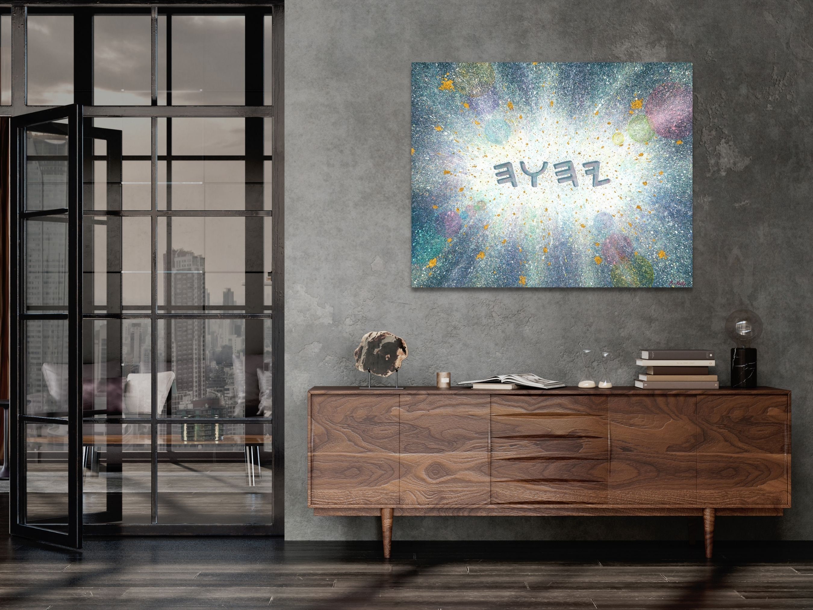 YHWH Paleo Hebrew Ancient Semitic Hebrew Art Wall Canvas Abstract Art ...