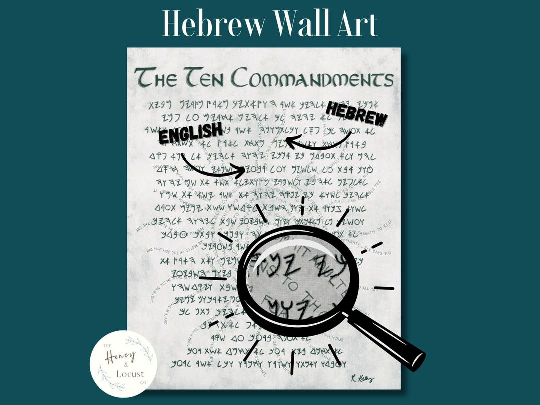Ten Commandments Hebrew Roots Wall Art Ancient Semitic Canvas Abstract ...