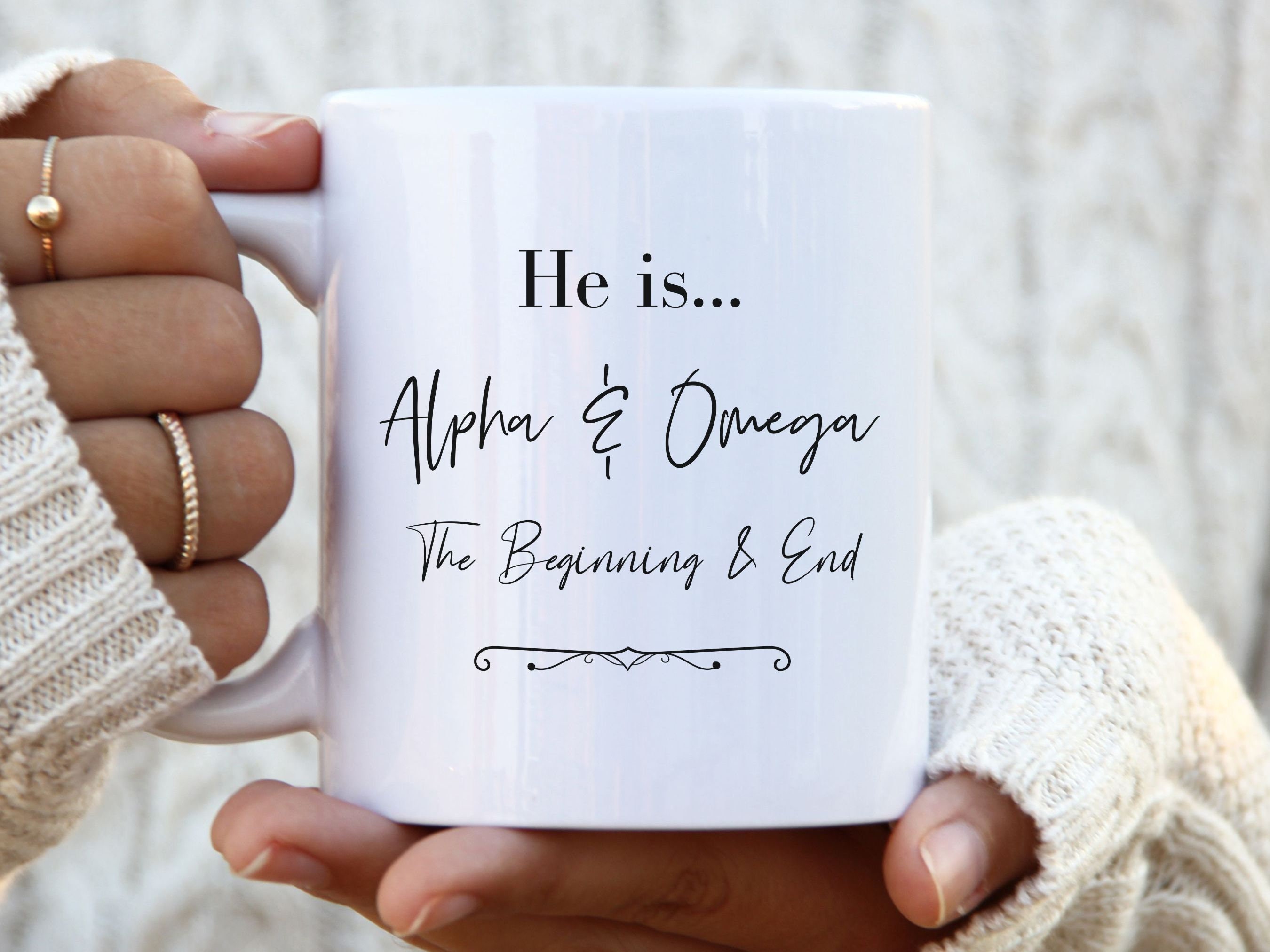 Alpha and Omega Names of God Coffee Mug Christian Gift Faith Mug Bible ...
