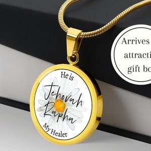 Jehovah Rapha the Lord My Healer Bible Verse Scripture Flower Pendant ...