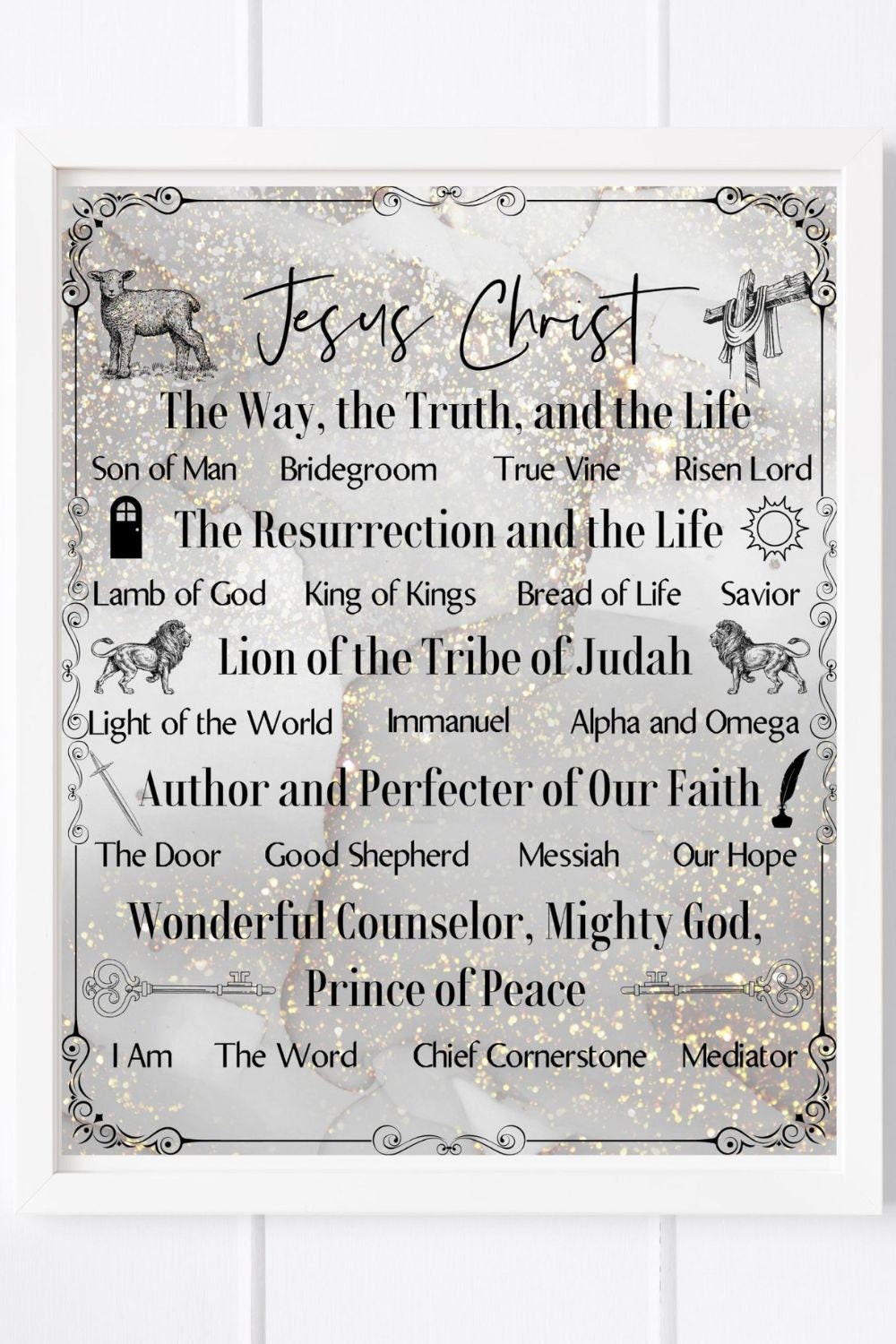 Names of Jesus Digital Download Wall Art Christian Printable Art Bible ...