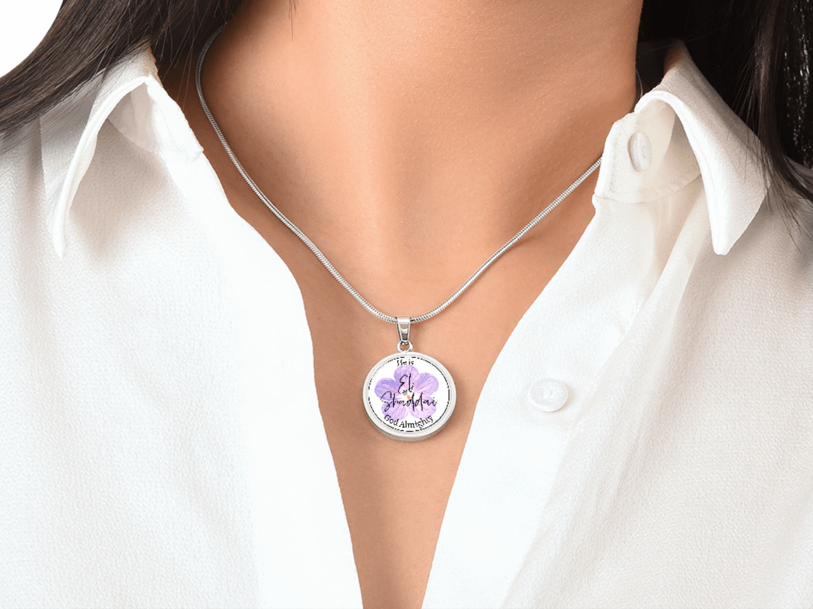 El Shaddai God Almighty Bible Verse Scripture Flower Pendant Necklace ...