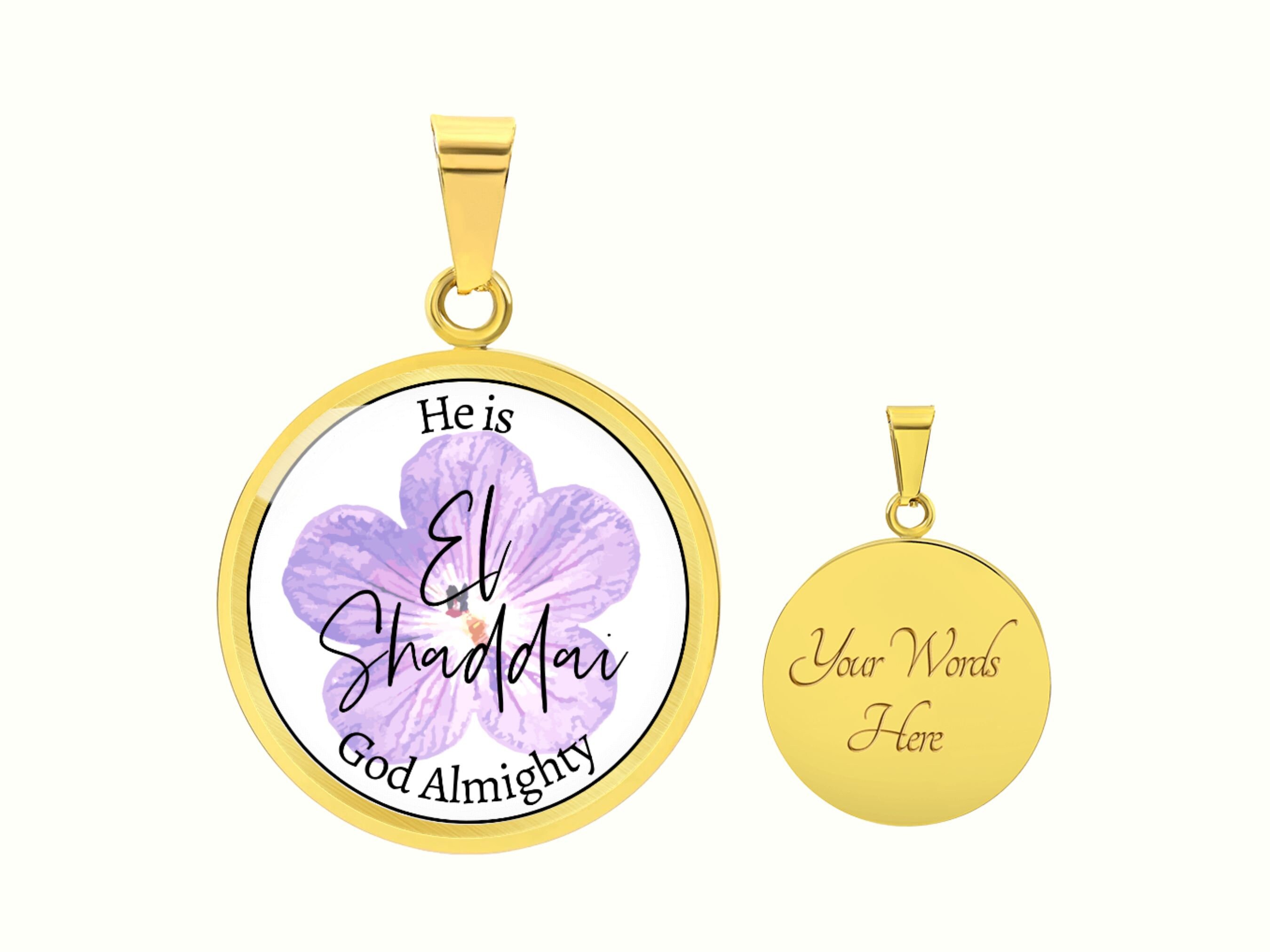 El Shaddai God Almighty Bible Verse Scripture Flower Pendant Necklace ...