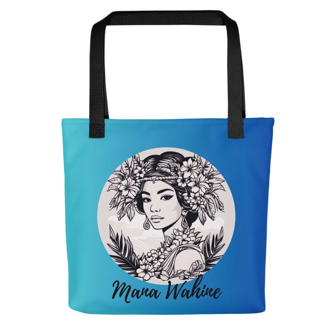 Mana Wahine Tote Bag, Strong Woman Hawaiian Themed Travel Bag, Aloha ...