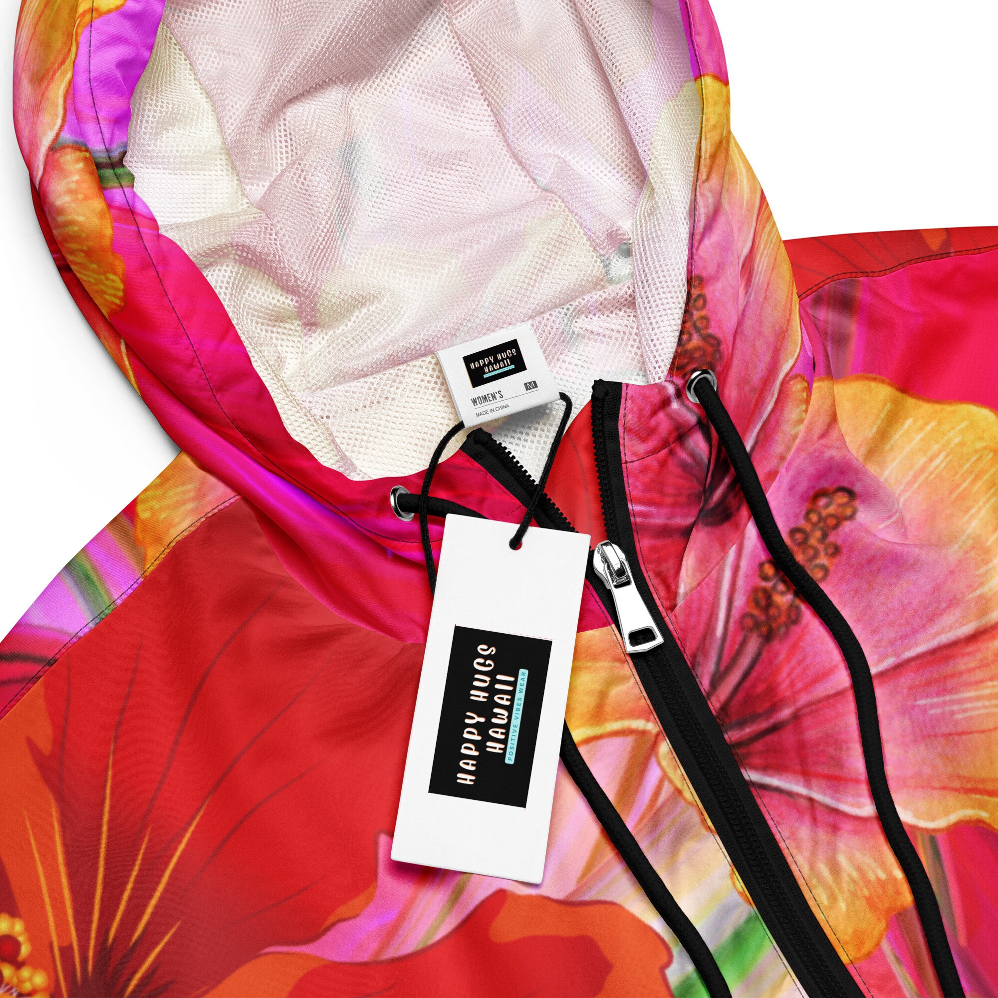 Bloom Where You Are Planted Women’s Cropped Windbreaker, Hibiscus Print ...