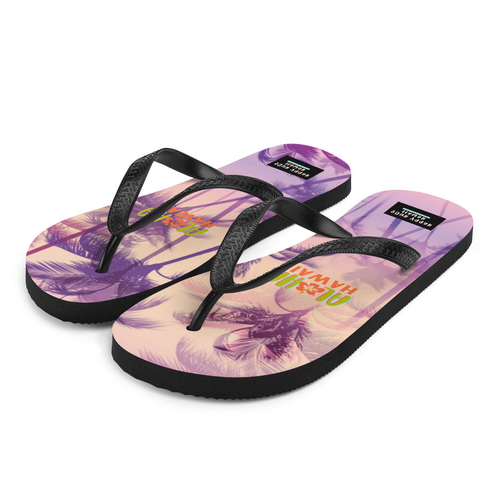 Aloha Hawaii Vintage Hawaiian Print Flip-flops, Hawaii Slippahs, Hawaii ...