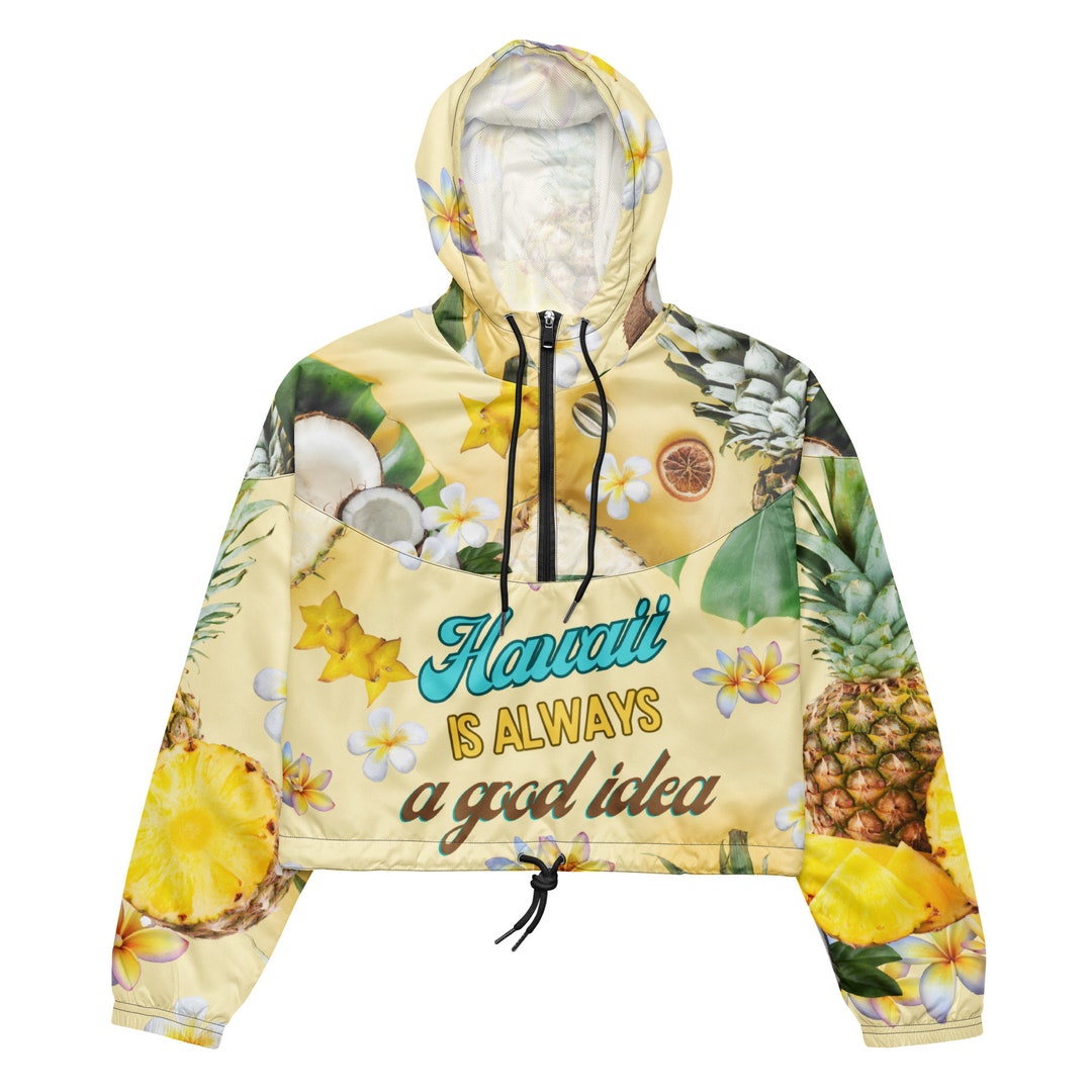 Hawaii is Always A Great Idea Women’s Cropped Windbreaker, Hibiscus ...