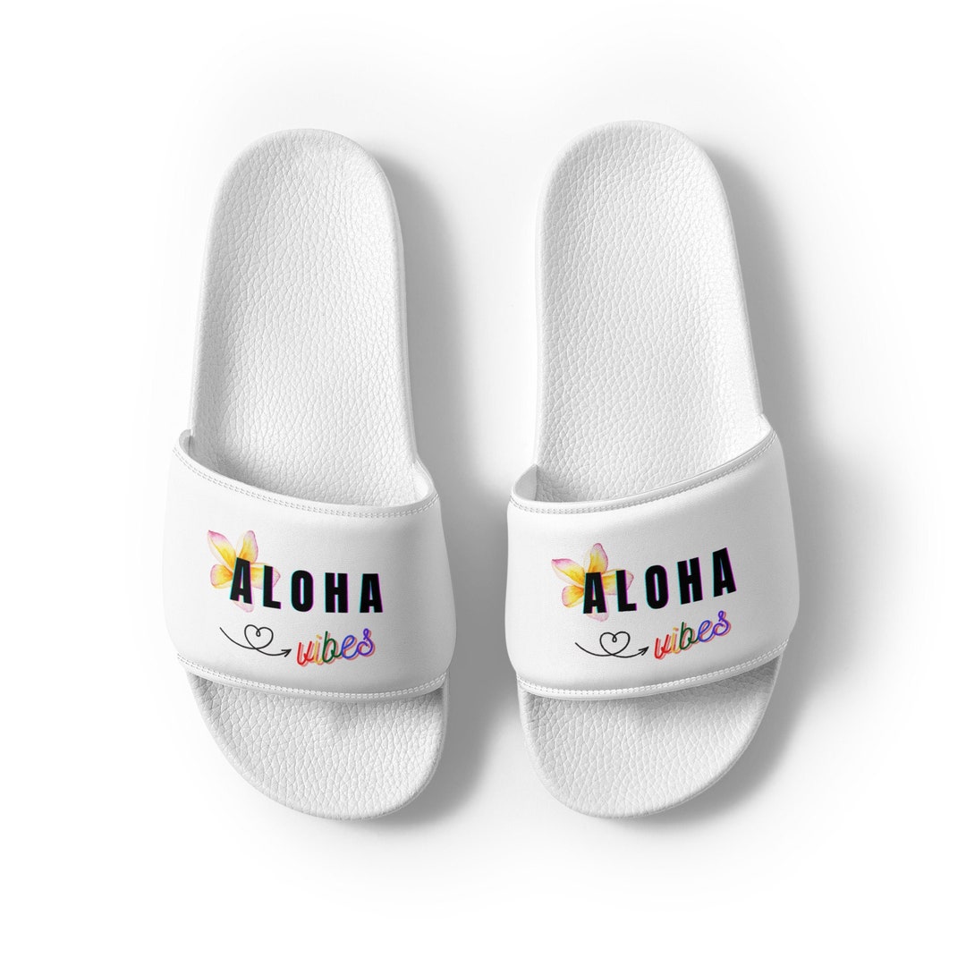 Aloha Vibes Beach Sandals, Beach Footwear, Aloha Wear Women's Slide ...