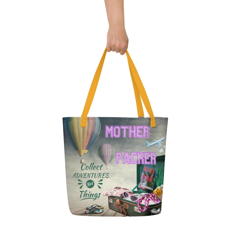 Mother Packer Large Tote Bag, Travel Lovers Bag, Reusable Beach Bag ...
