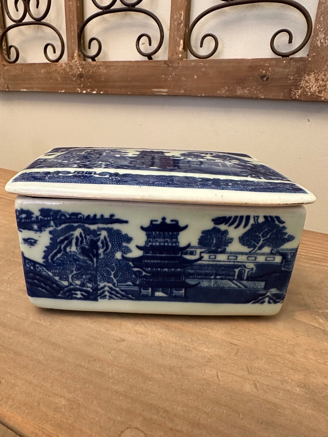 China Blue Porcelain Box Chinese Vintage Box - Etsy