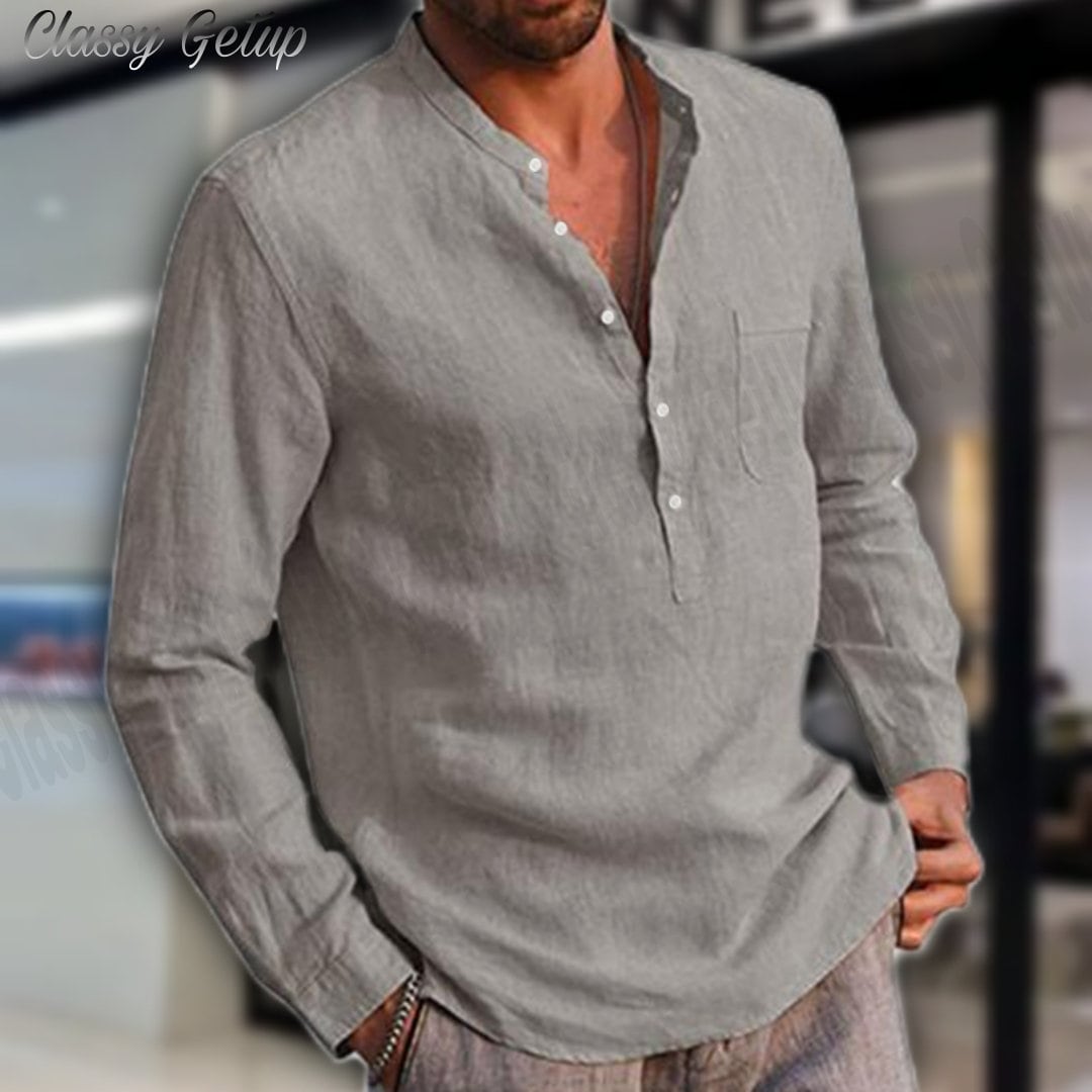 Men's Casual Cotton Linen Shirt for Men Summer Linen - Etsy
