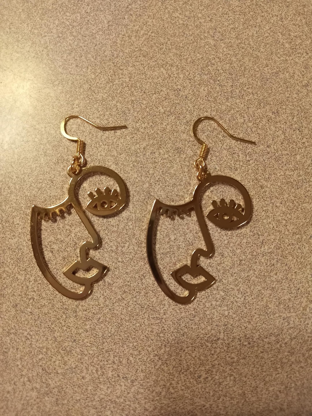 Line Art Earrings - Etsy