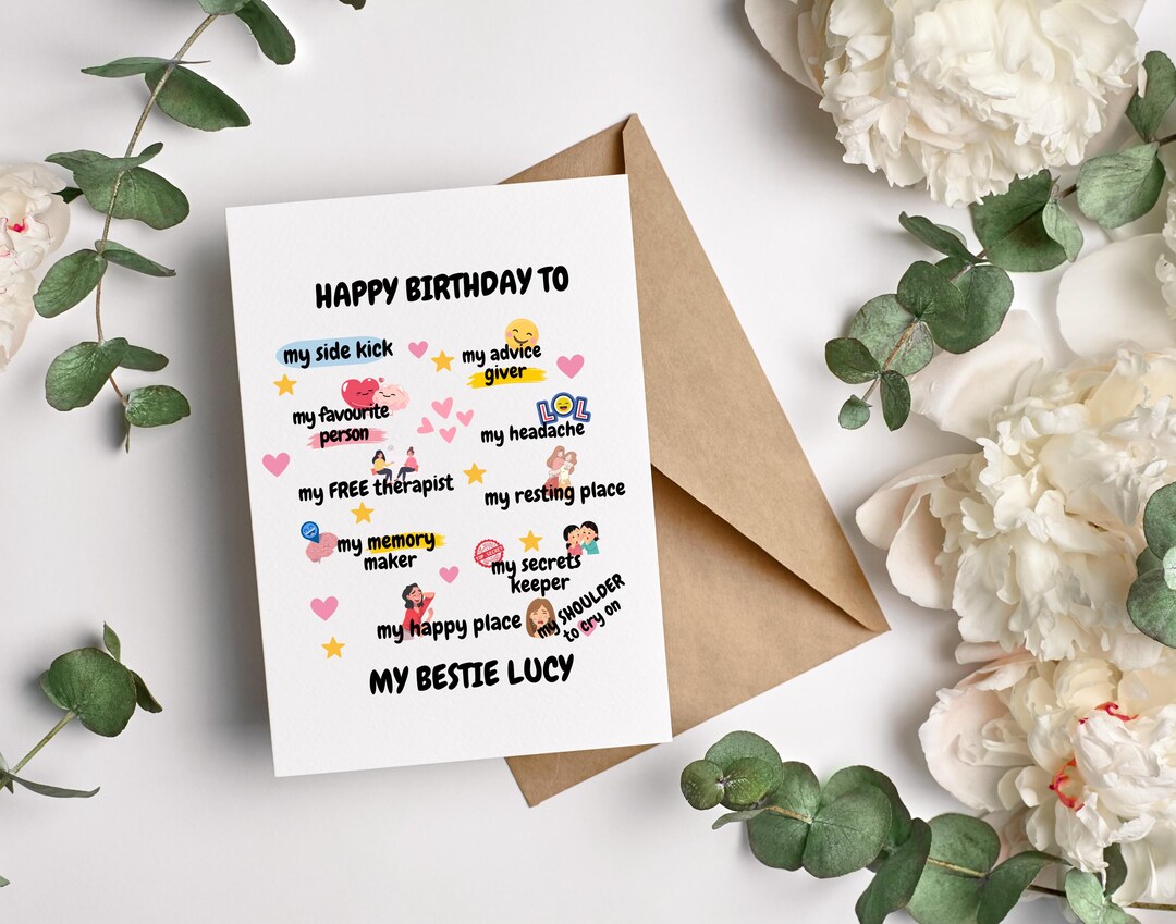 My Bestie Birthday Card - My Sidekick, My Happy Place, My Partner in ...
