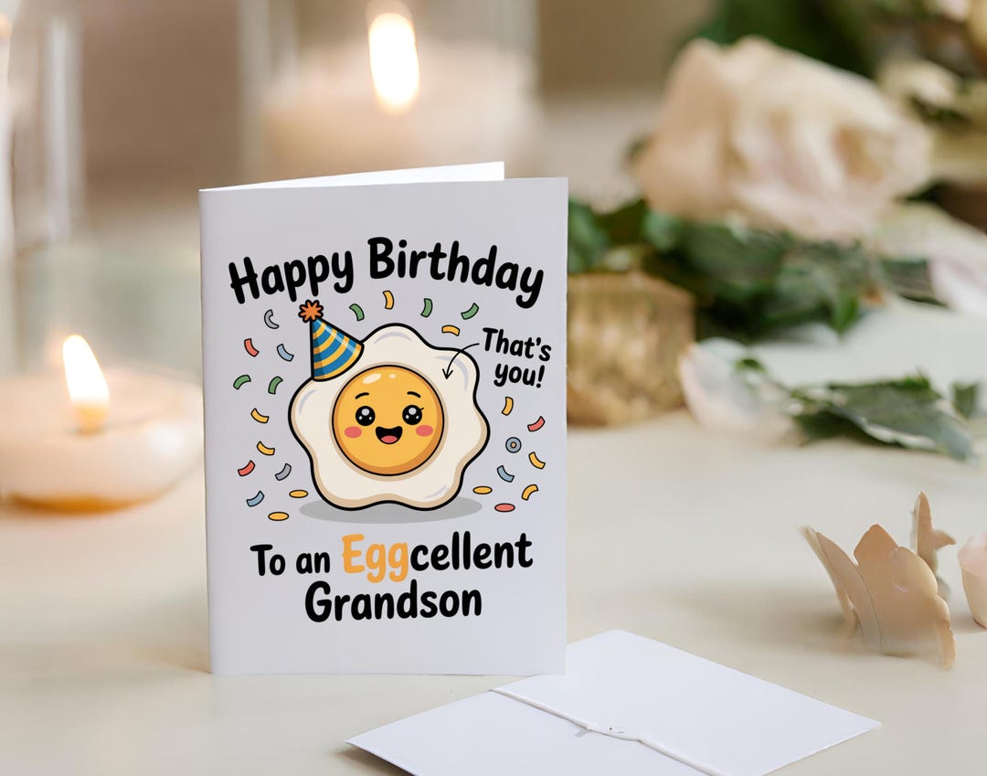 Funny Grandson Birthday Card, Eggcellent Grandson, Grandson Birthday ...