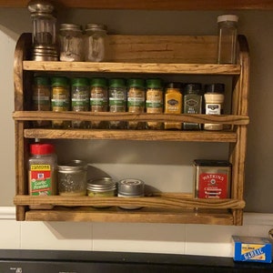 Handmade Wooden Spice Rack - Etsy