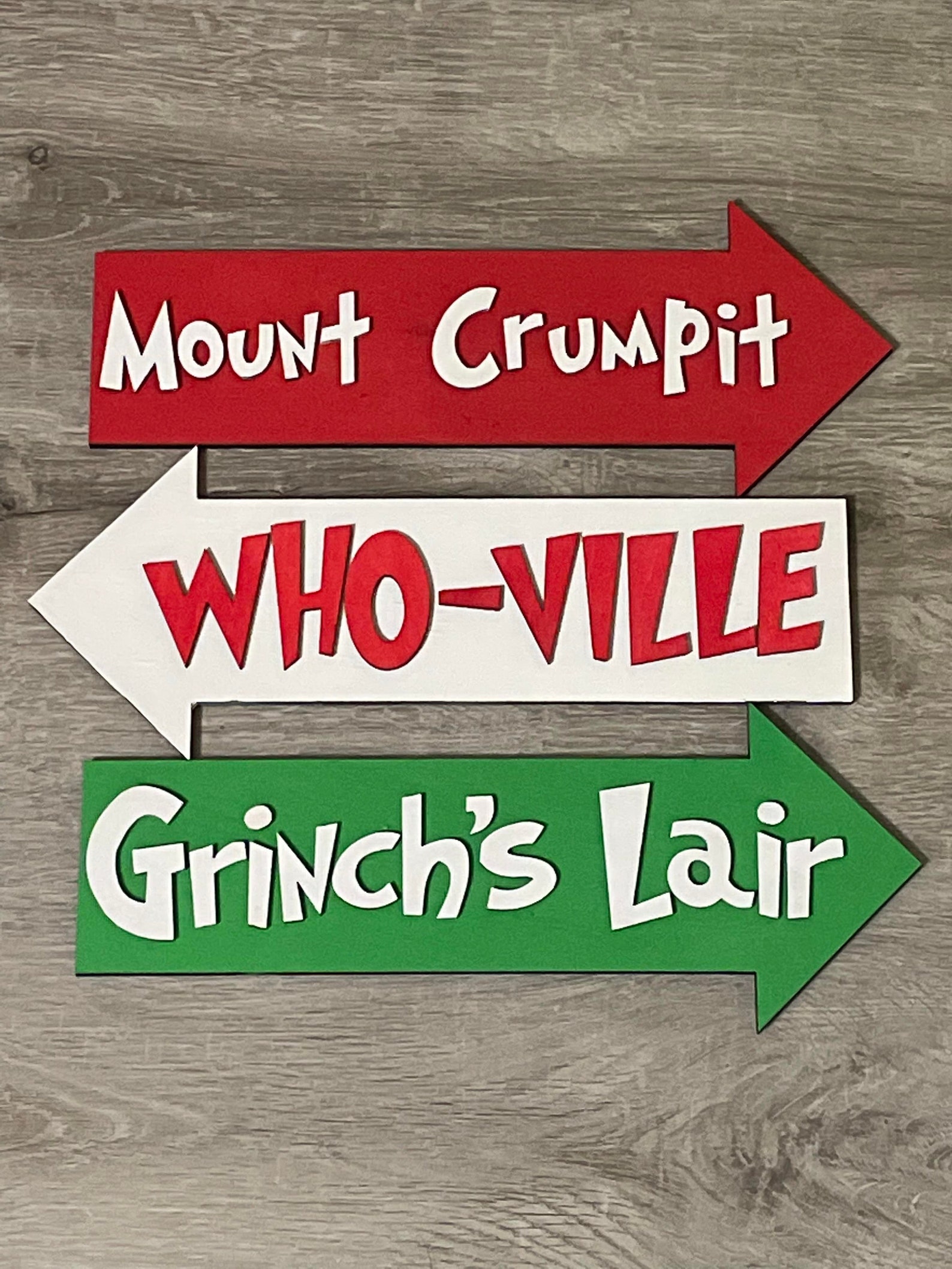 Personalized 3D Wooden Decor Set grinch Decor, Laser Cut, Who-ville, Mt ...