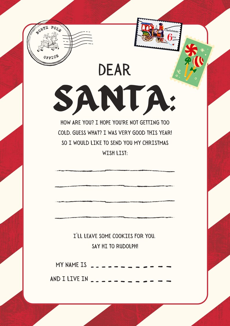 Santa Wish List Letter - Etsy