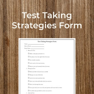 Test Taking Strategies Form Printable Fillable PDF Digital Download ...