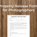 Property Release Form for Photographers | Printable | Fillable | PDF ...