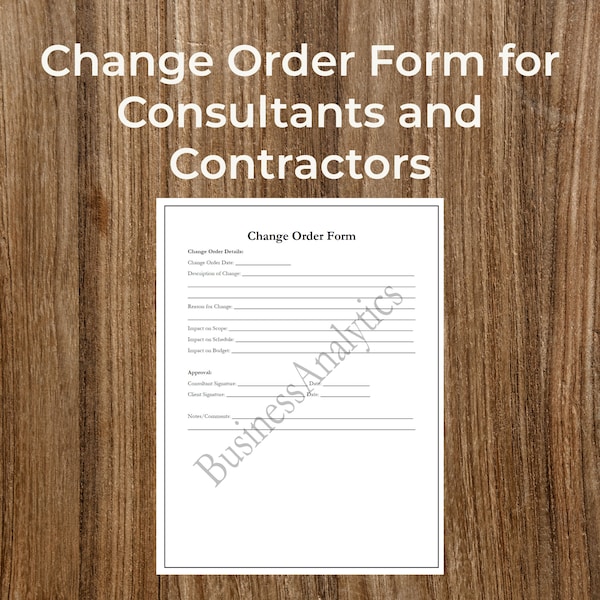 Change Order Form - Etsy
