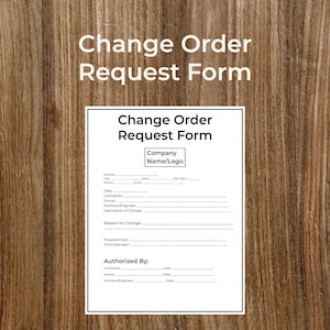 Change Order Form Template for Contractors and Construction Projects ...