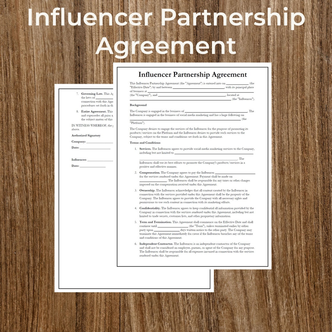 Influencer Partnership Agreement Template for Brands and Influencers ...