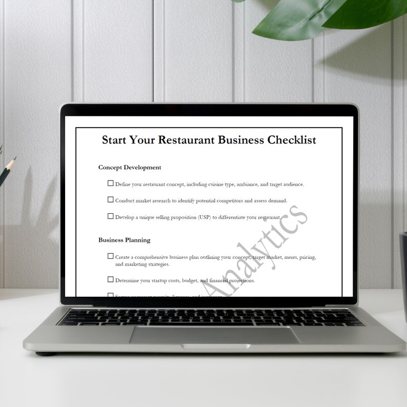 Restaurant Business Checklist – Printable, Fillable, Customizable (PDF ...