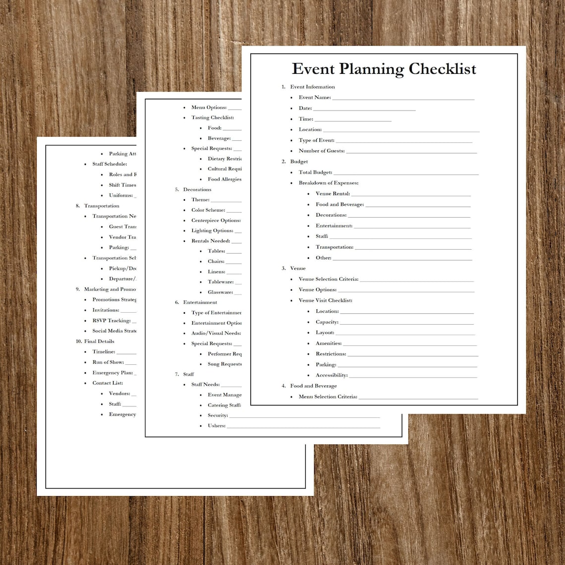 Event Planning Checklist Form | Perfect for Organizing Your Next Big ...