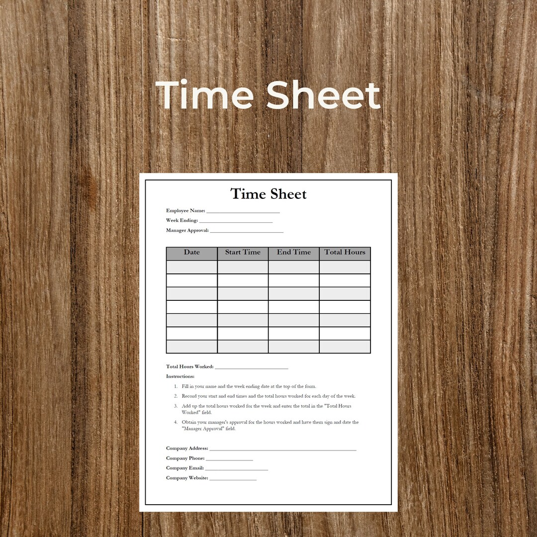 Time Sheet Form for Efficient Time Tracking | PDF | Fillable ...