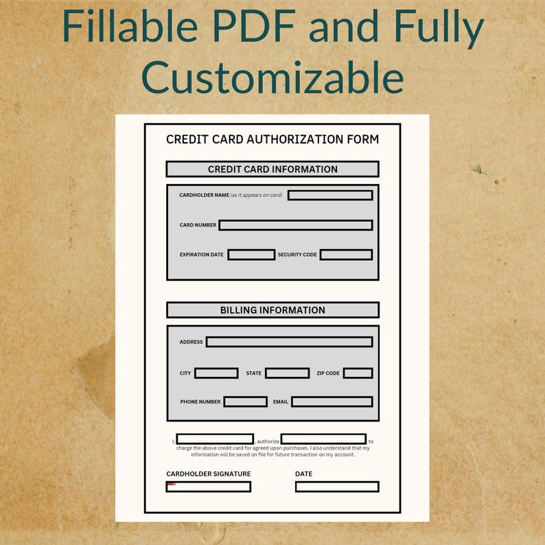Credit Card Authorization Form | PDF | Form Fillable | Printer Friendly ...