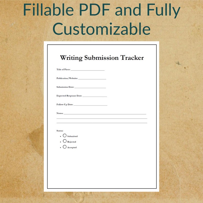 Writing Submission Tracker Template | Keep Track of Your Submissions ...