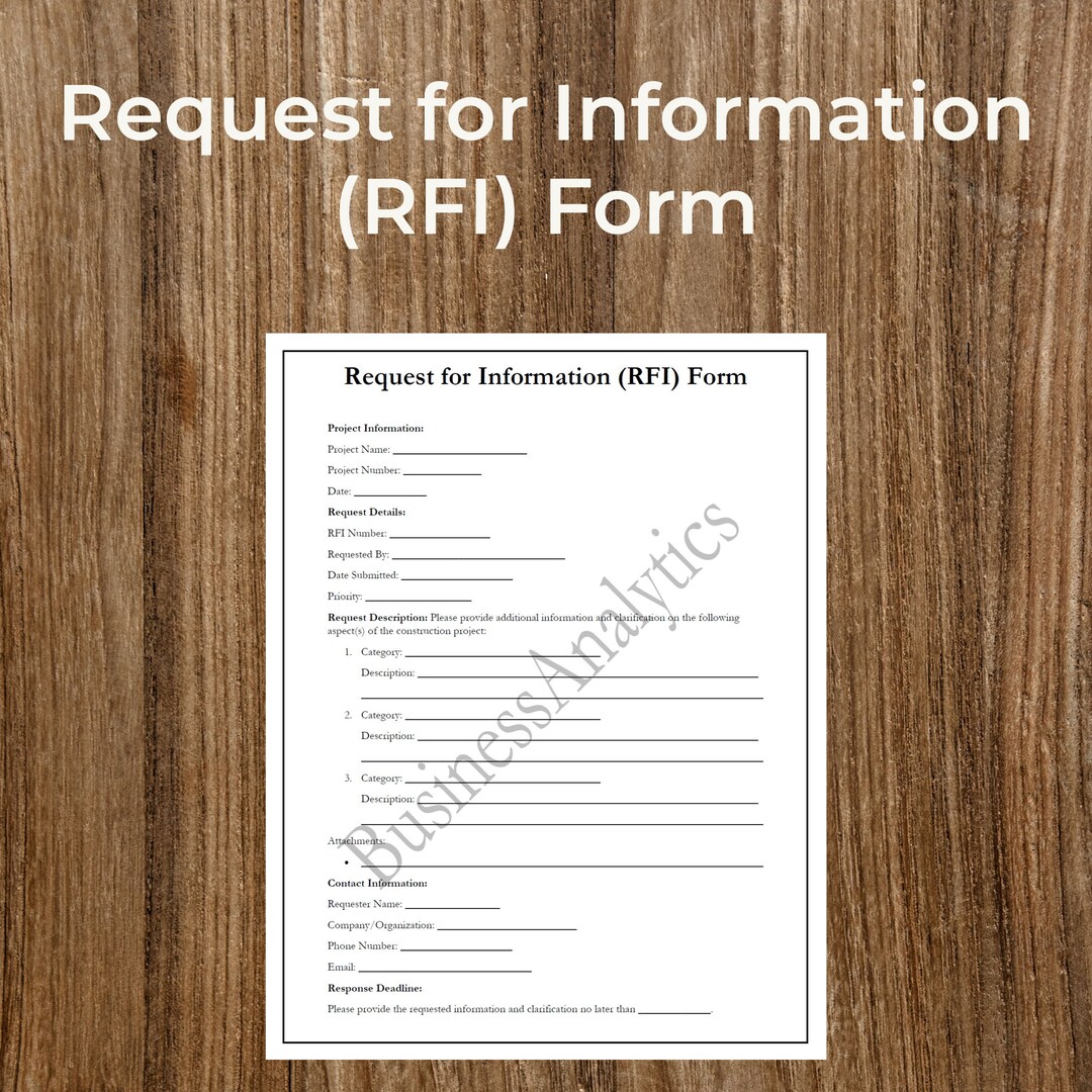 Request for Information (RFI) Form | Business Forms | Contractors ...