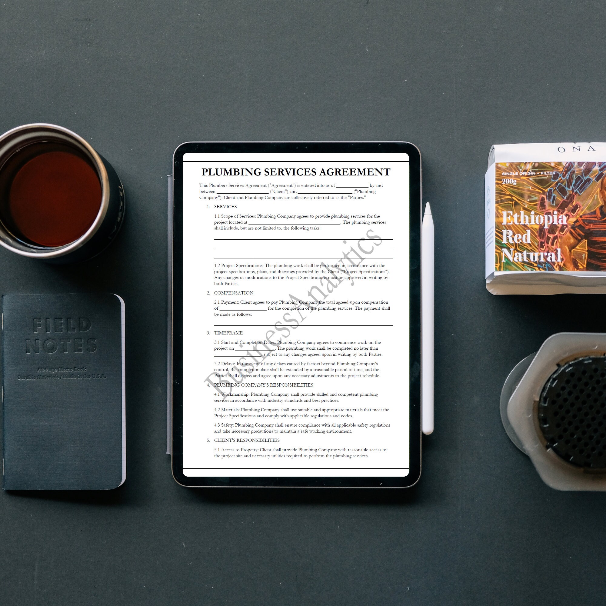 Plumbing Services Agreement Template | Plumber Forms | Printable ...
