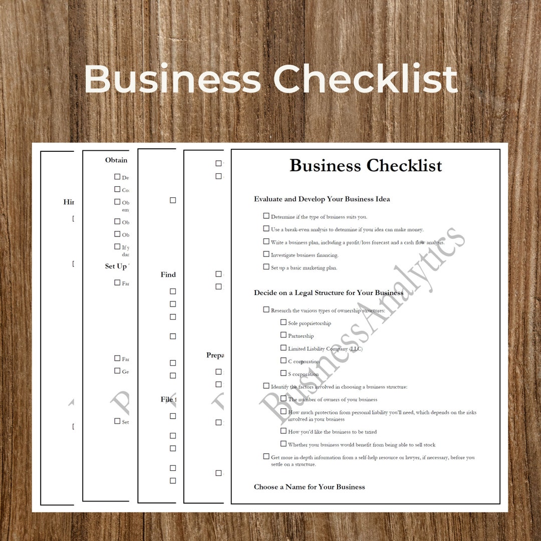 Business Checklist - How to Start Your Own Business | PDF | Form ...