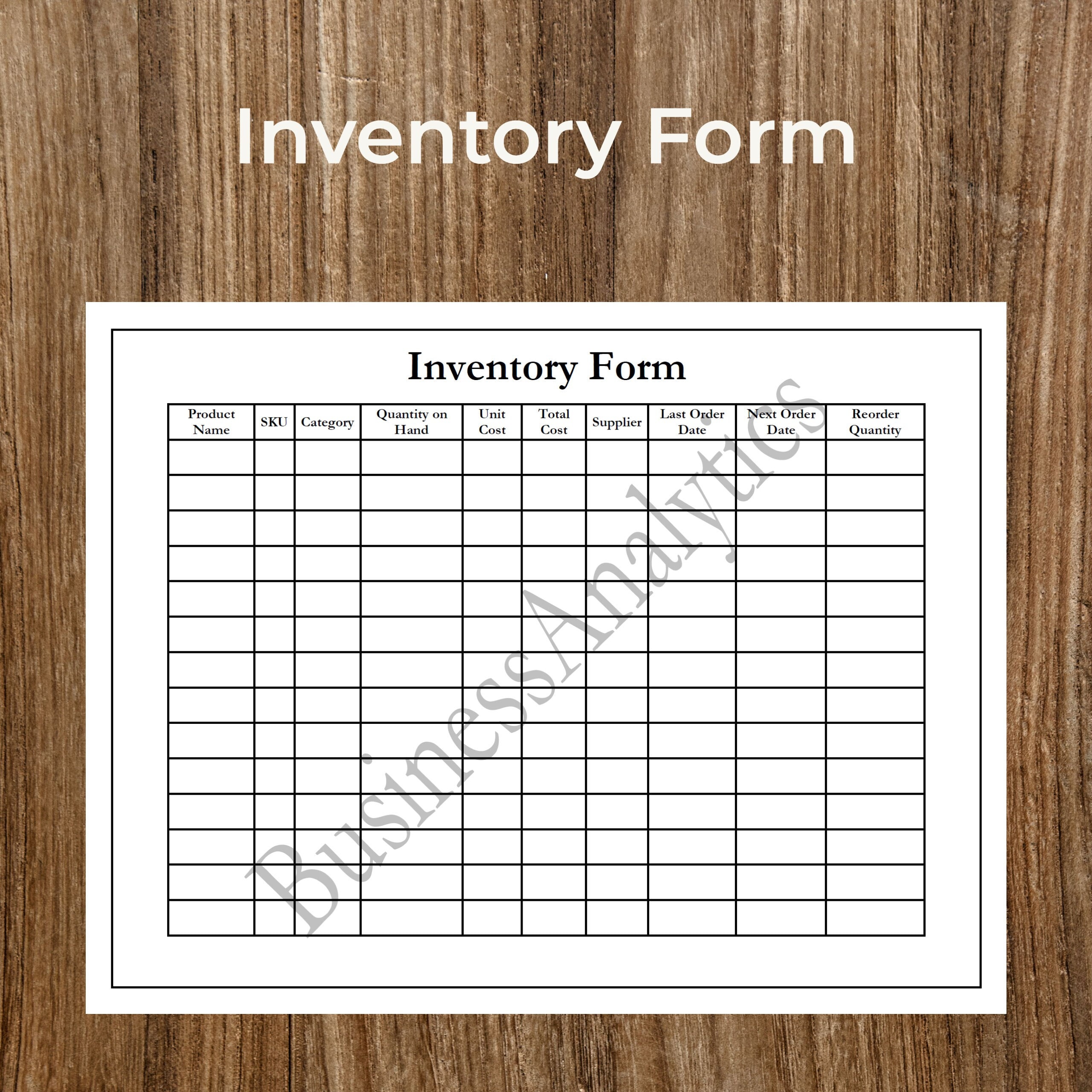 Inventory Form Template | Track Your Products Efficiently | Streamlined ...