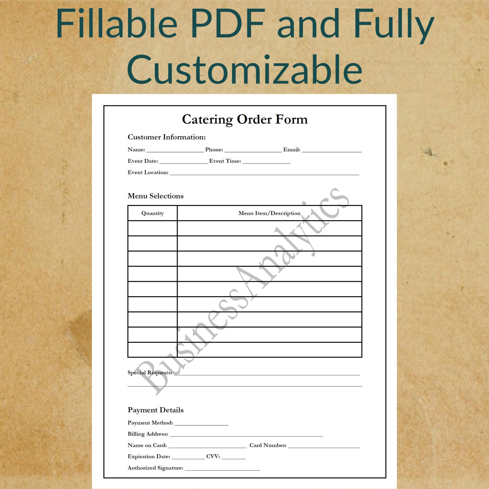 Catering Order Form - How to Keep Customers Coming Back With One Simple ...