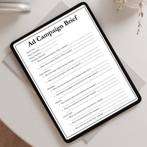 Ad Campaign Brief Form Template | Printable | Fillable | PDF | Digital ...