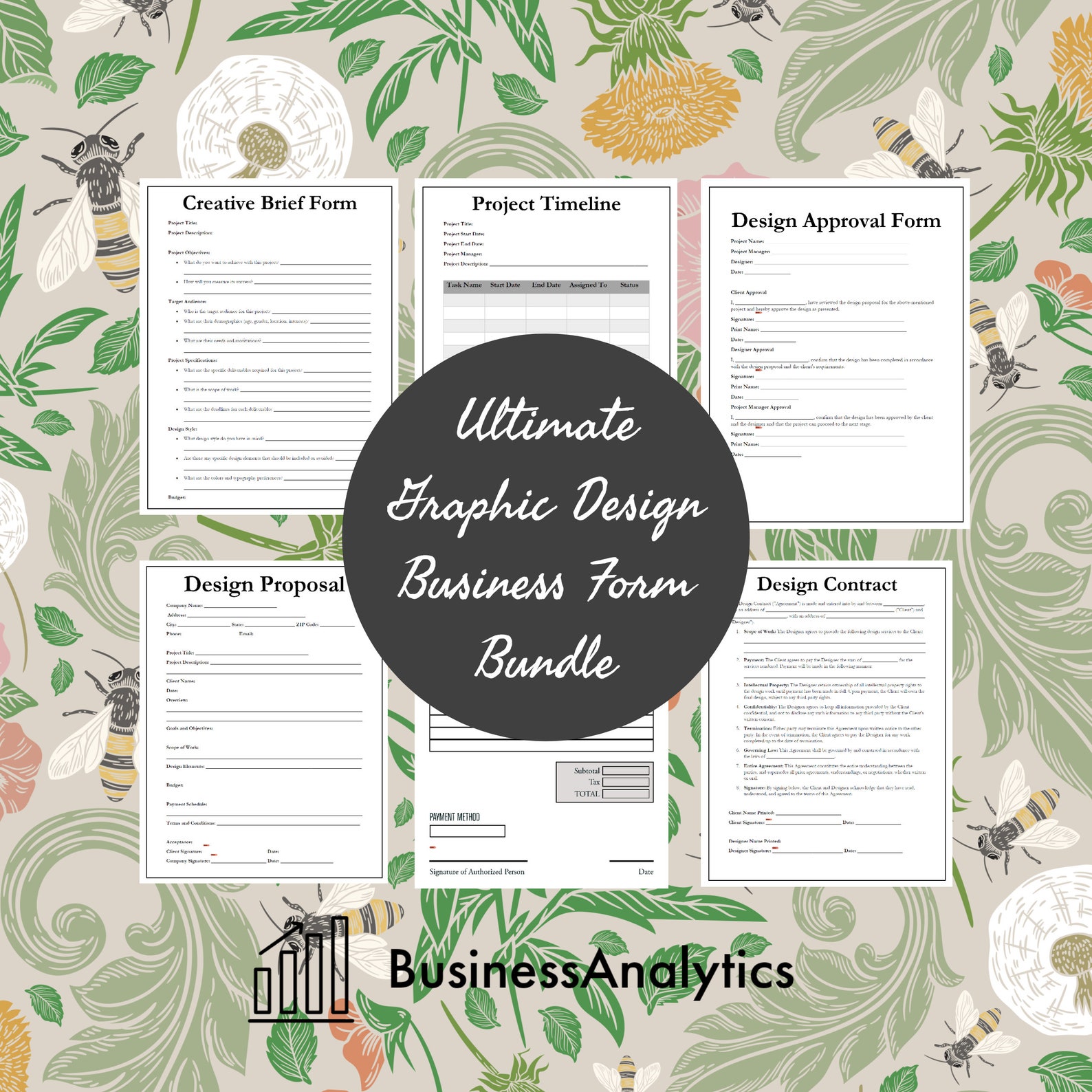 Ultimate Graphic Design Business Form Bundle | Printable | Fillable ...