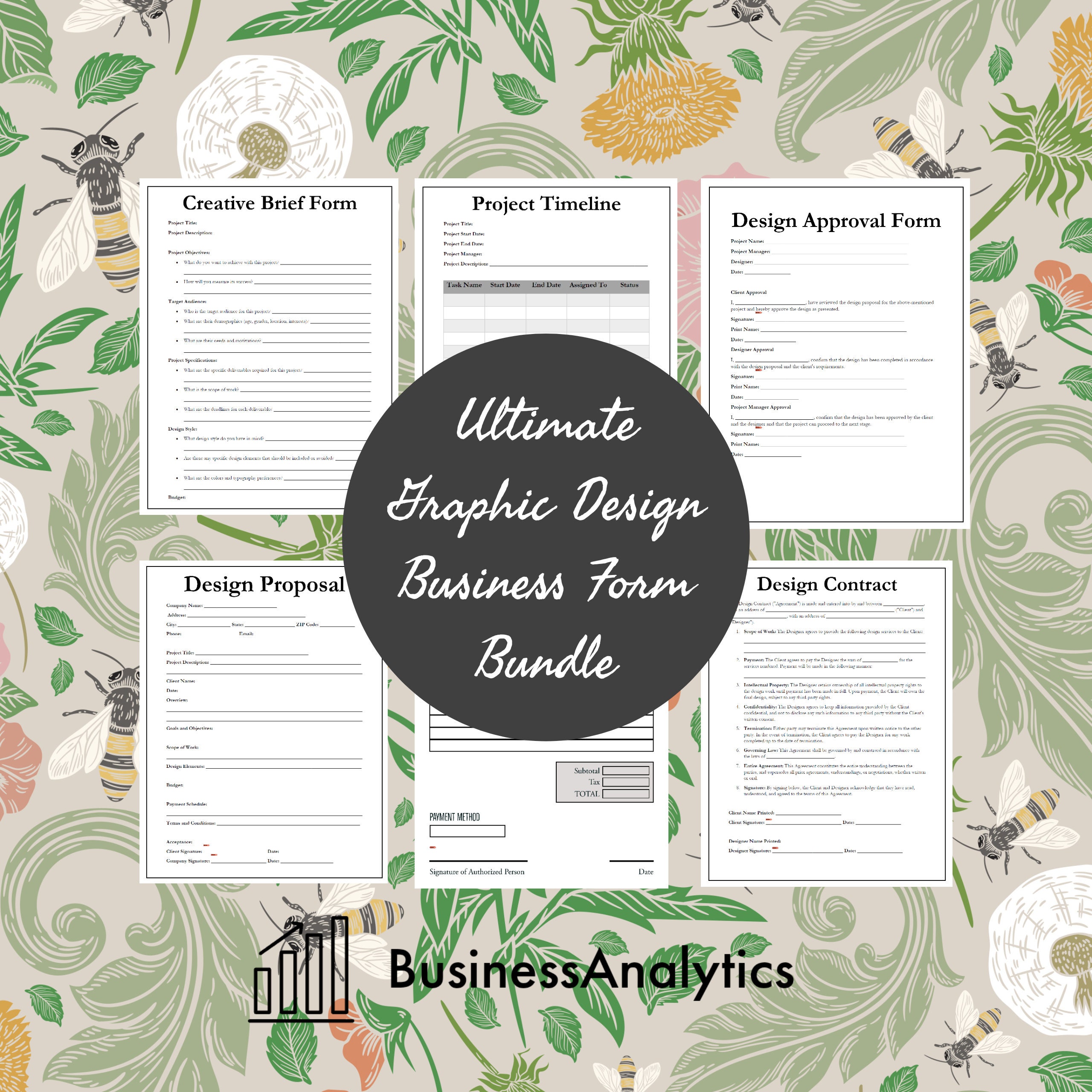 Ultimate Graphic Design Business Form Bundle | Printable | Fillable ...