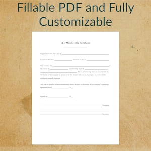 LLC Membership Certificate | A Distinctive Seal of Ownership in Your ...