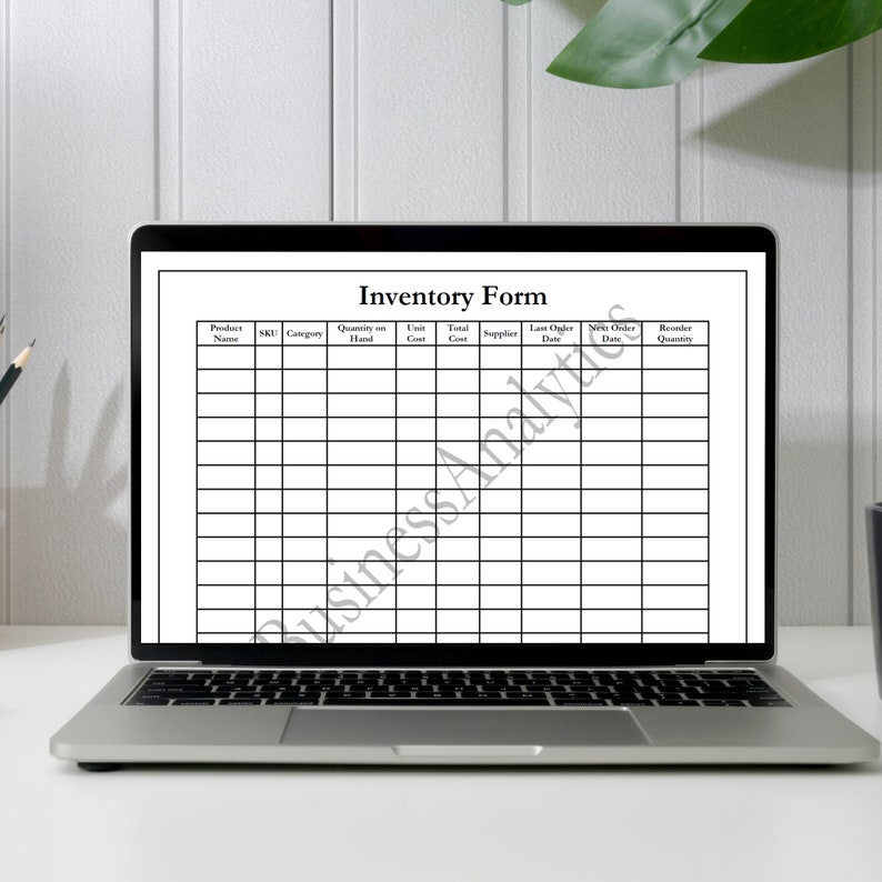Inventory Form Template | Track Your Products Efficiently | Streamlined ...