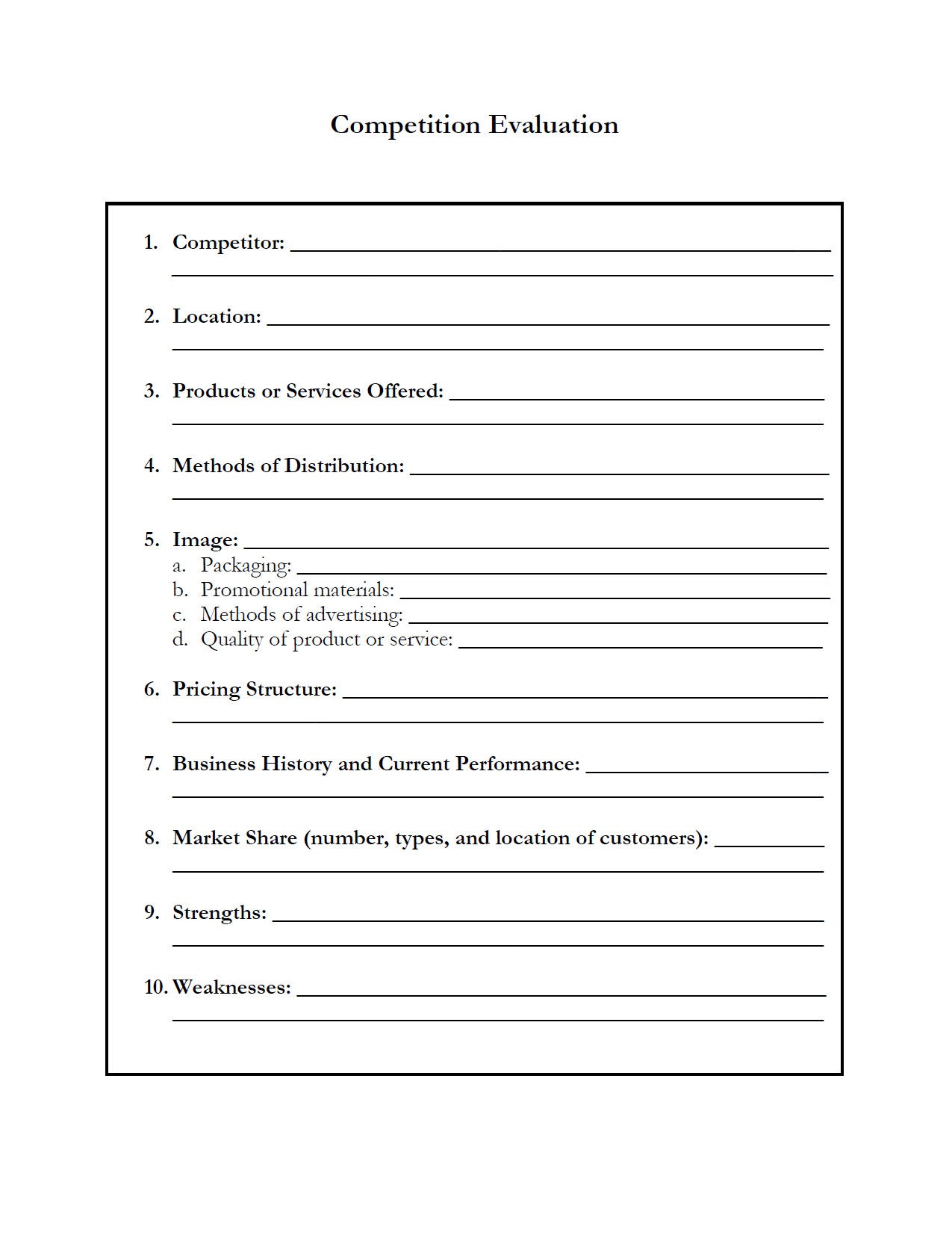 Competition Evaluation PDF Form Fillable Printer - Etsy