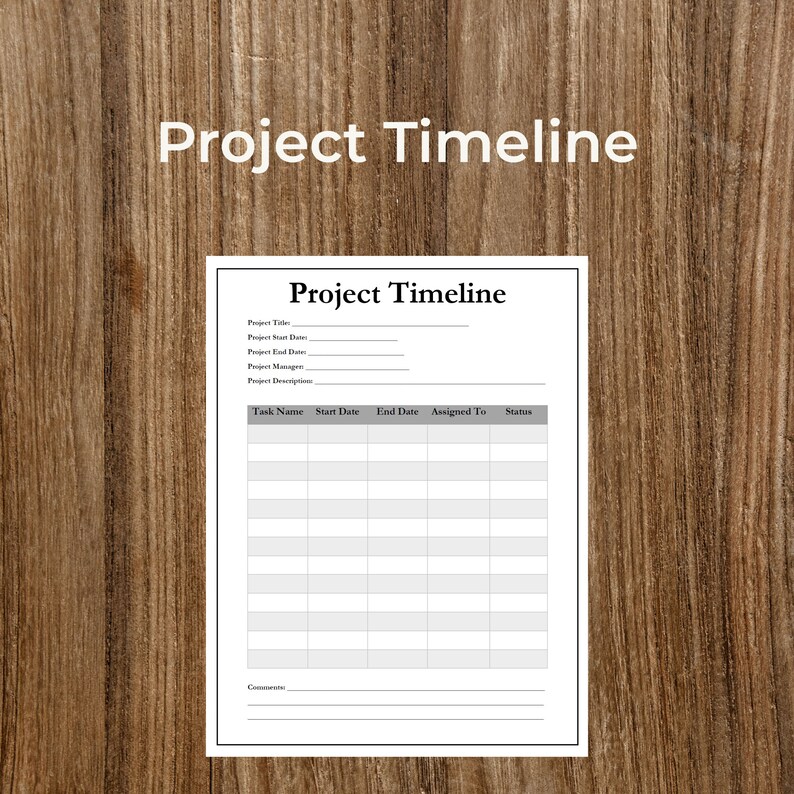 Project Timeline Form | Digital Download | PDF | Customizable | Small ...