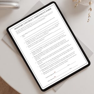 Masonry Contract Form for Contractors | Printable | Fillable | PDF ...