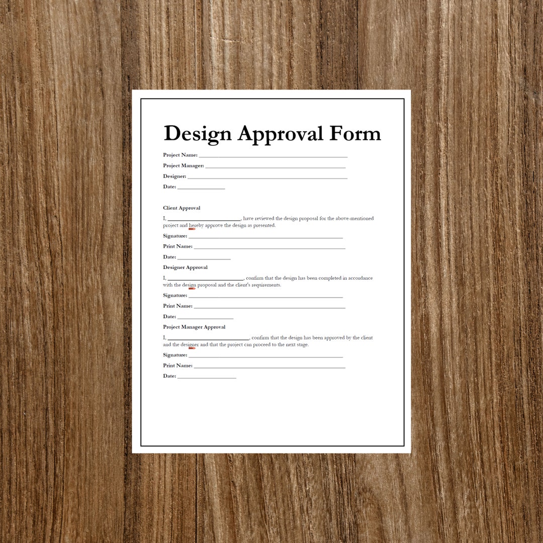 Printable and Fillable Design Approval Form Template for - Etsy Israel