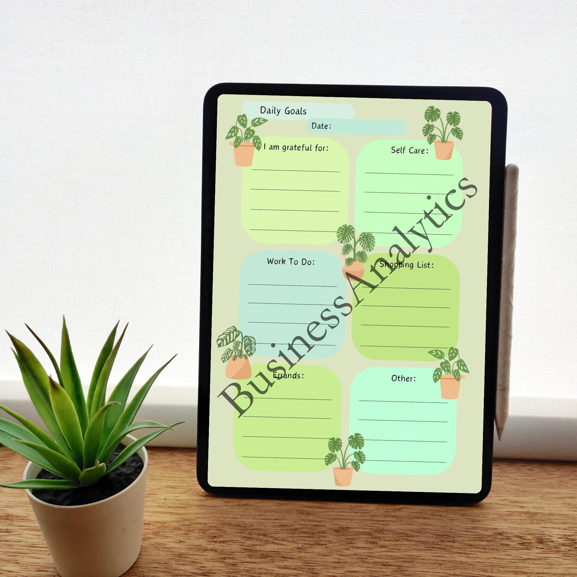 Daily Goals for Productivity, Errands, Time Management, Self Care ...